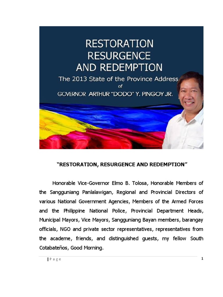 The 2013 State of The Province Address of Gov. Arthur "Dodo" Y. Pingoy ...