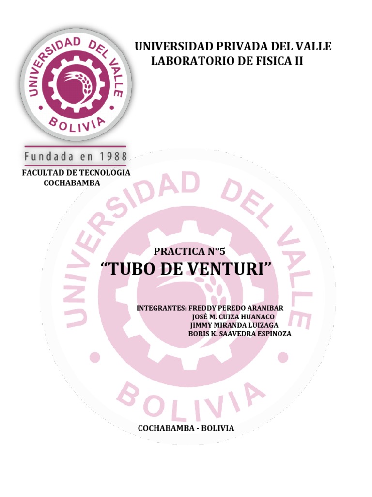 Practica N°5 Tubo de Venturi | PDF | Carburador | Fases de la materia