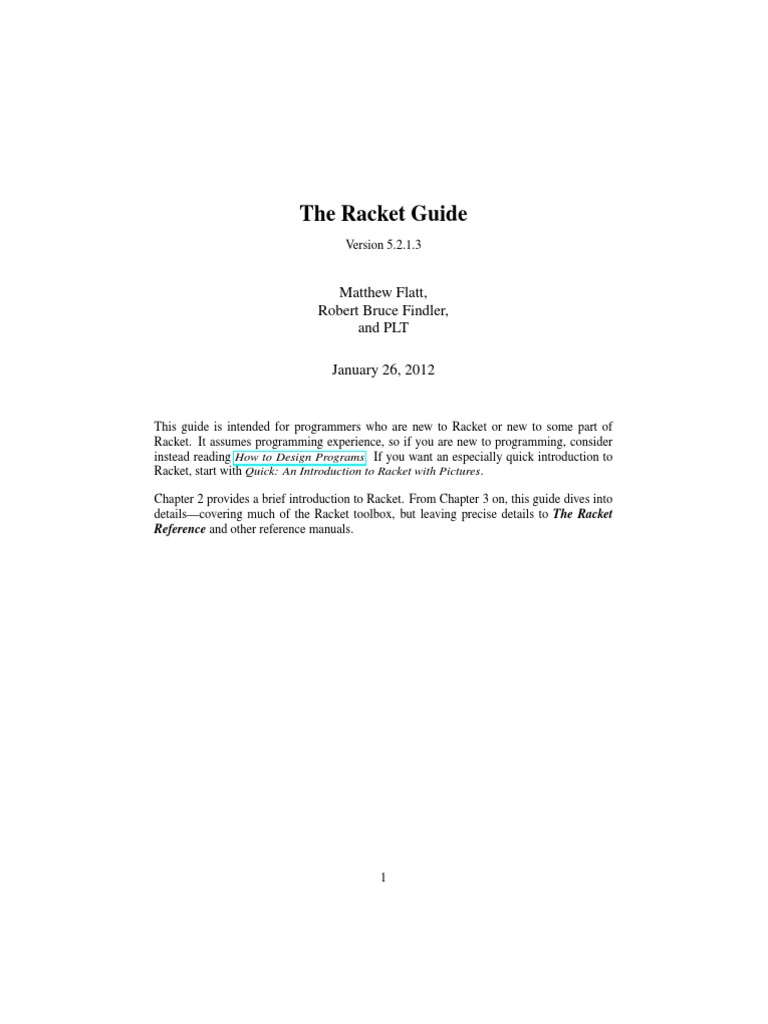 Racket Guide Pdf Anonymous Function Parameter Computer Programming