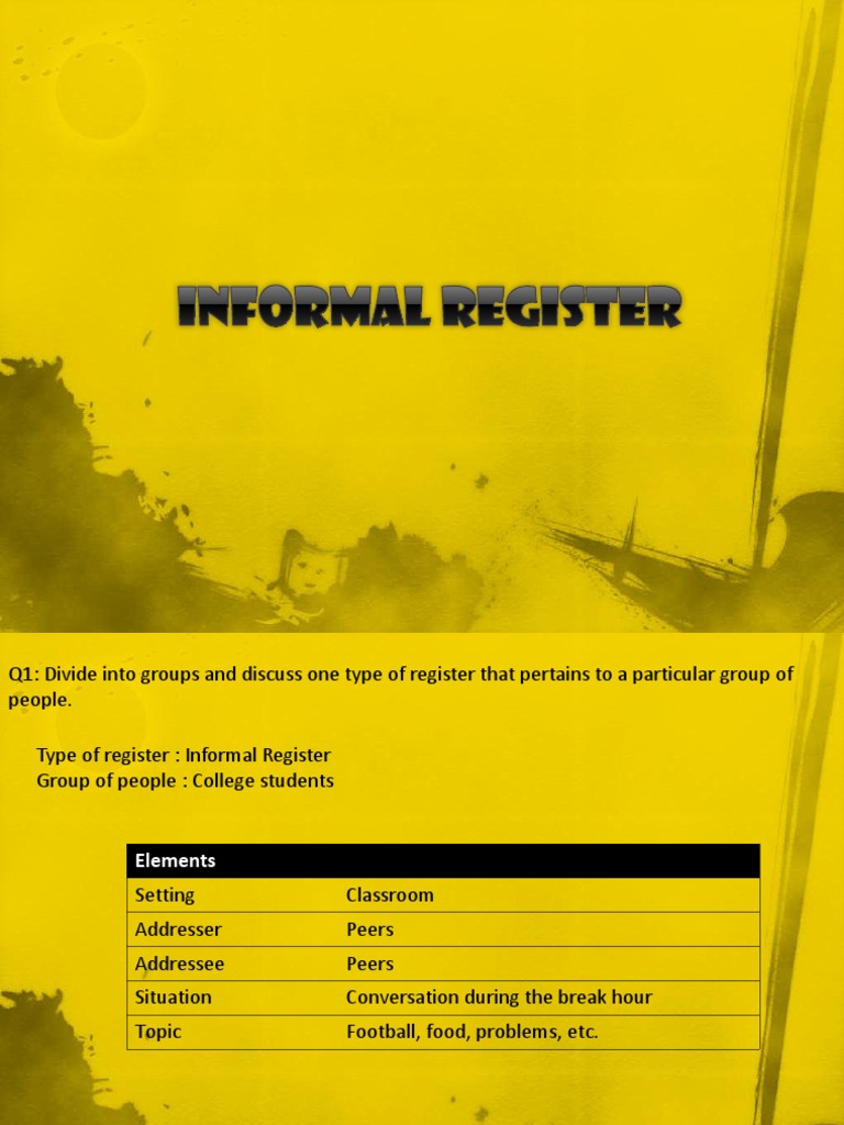 Informal Register Style | PDF | Conversation | Communication
