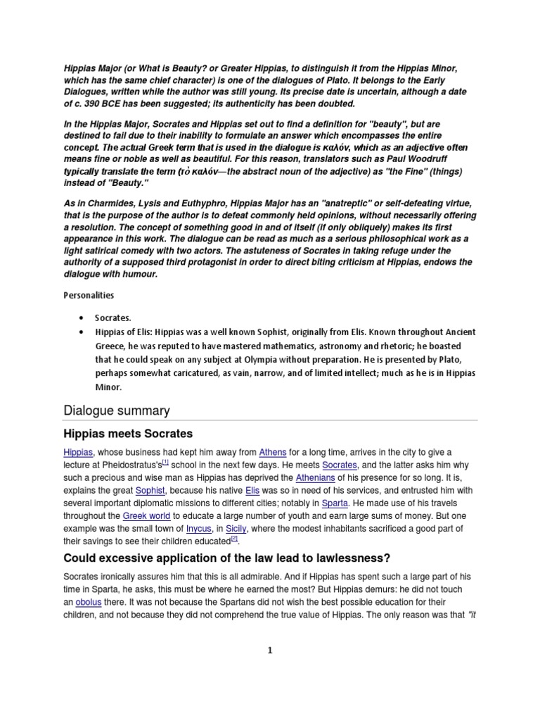Hippias Major Platon | PDF | Science | Philosophical Science
