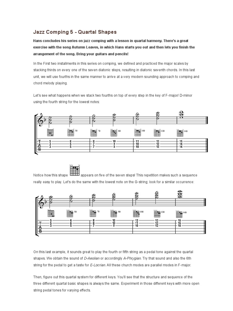Jazz Comping 5 - Quartal Shapes | PDF