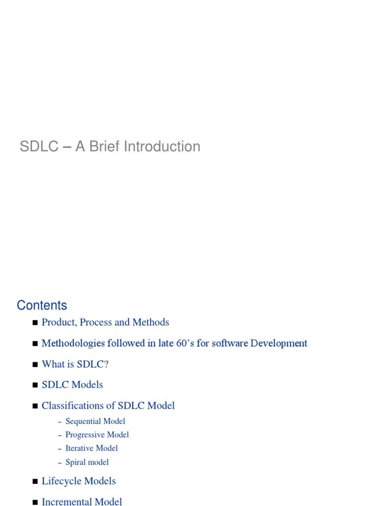 SDLC - A Brief Introduction | PDF | Software Development Process ...