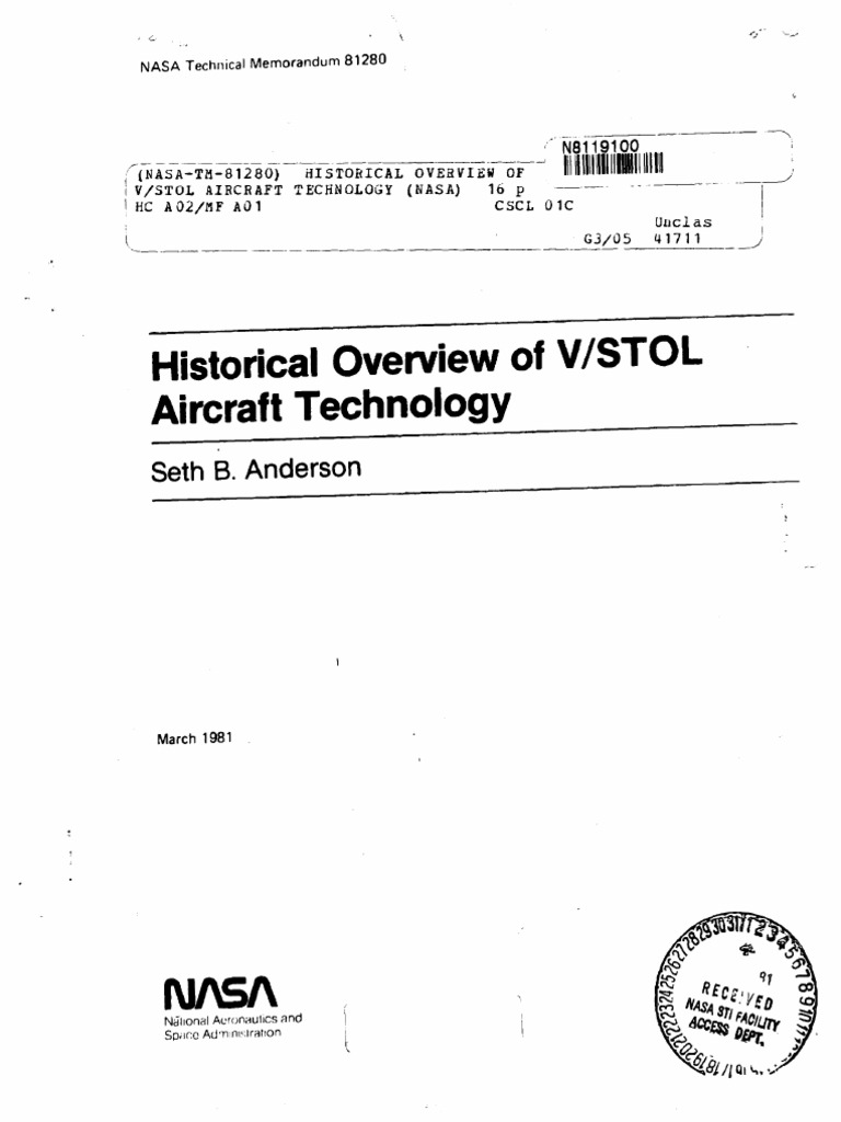 Historical Overview of v-STOL Aircraft Technology | PDF | Aircraft ...