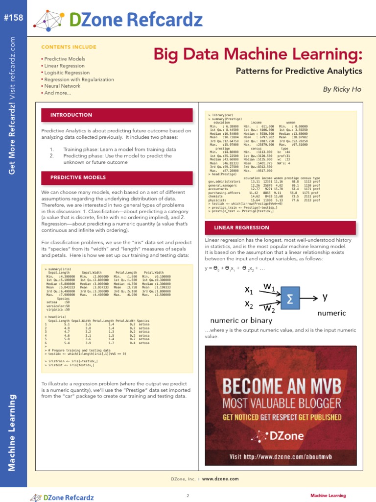 Big Data Machine Learning | PDF | Support Vector Machine | Errors And Residuals