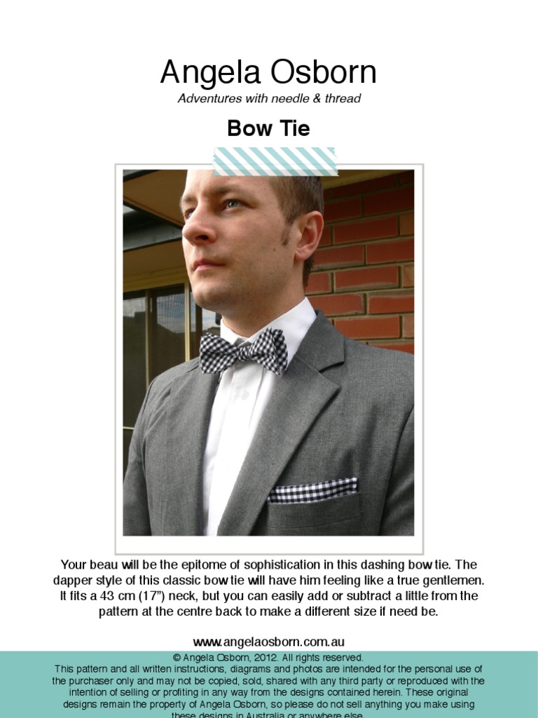 Bow Tie Instructions | PDF | Seam (Sewing) | Sewing