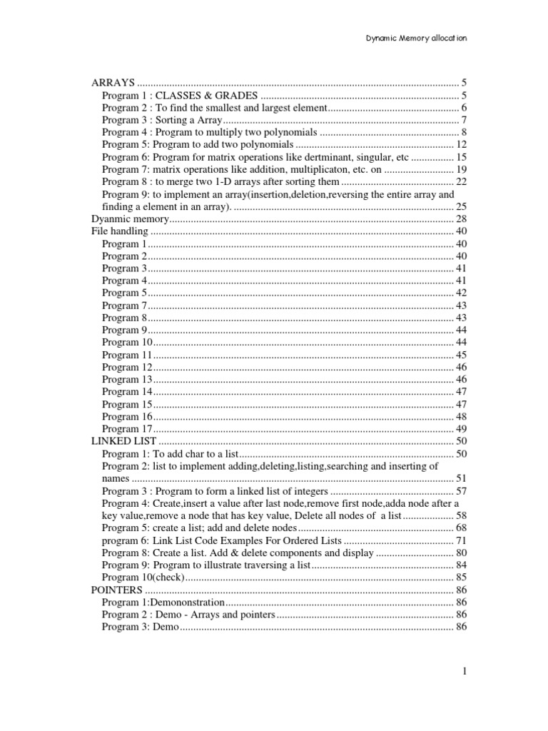 Dynamic Memory Allocation and Data Structures Guide | PDF | Pointer (Computer Programming ...