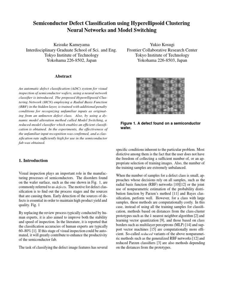 Semiconductor Defect Classification Artificial Neural Network