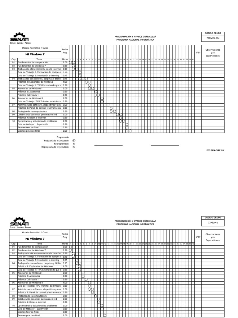 Avance Curricular Experto en Microsoft Office - 2011 | PDF | Windows 7 ...