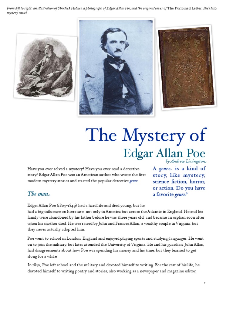 The Mystery of Edgar Allan Poe | PDF | C. Auguste Dupin | Detective Fiction