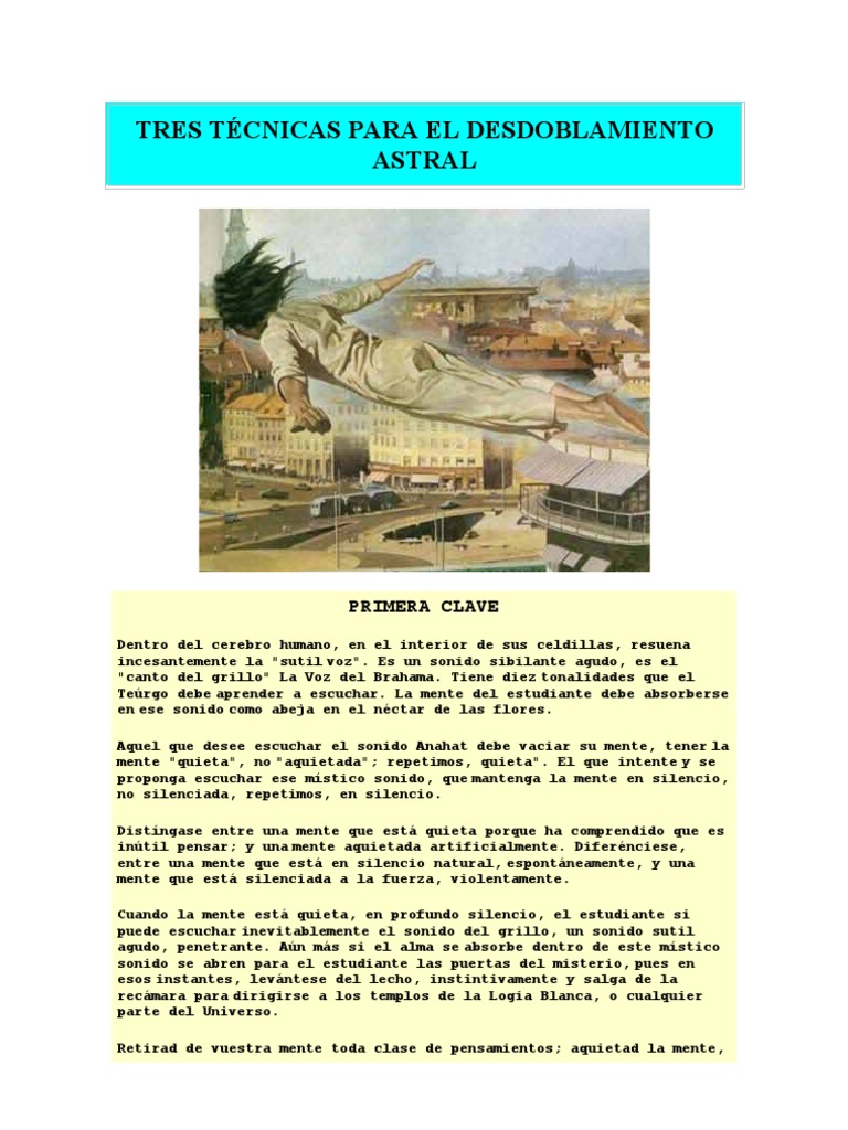 Tres Técnicas para El Desdoblamiento Astral | PDF | Mente | Alma
