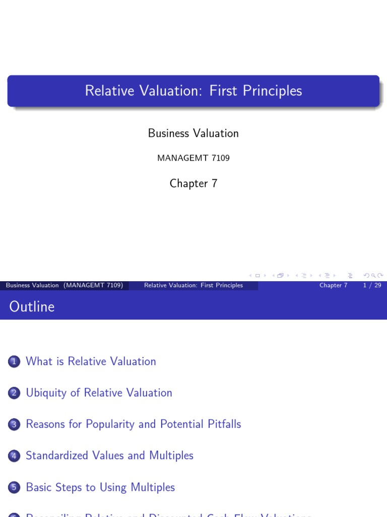 Relative Valuation Guide for Business Valuation | PDF | Business ...