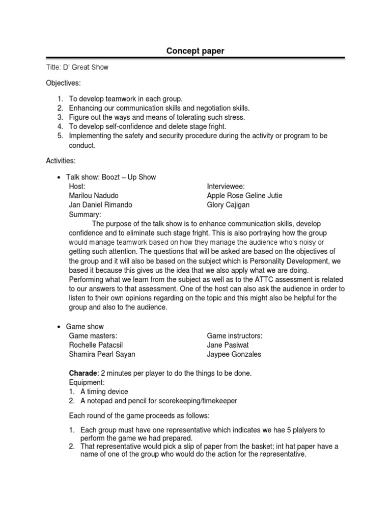 Concept Paper PDF Psychological Concepts Communication