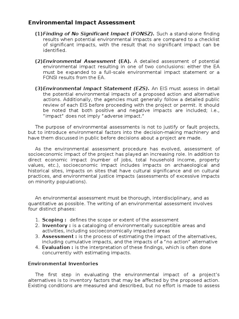 Understanding Environmental Assessments | PDF | Environmental Impact ...