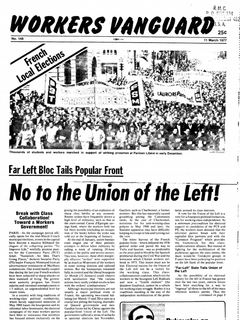 Workers Vanguard No 148 - 11 March 1977 | PDF | Trade Union | Left Wing ...
