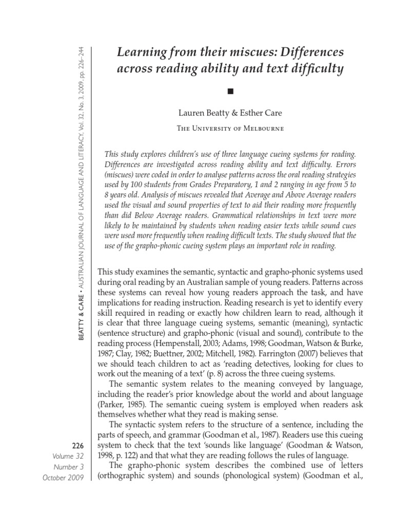 Miscue Form | PDF | Reading (Process) | Phonics