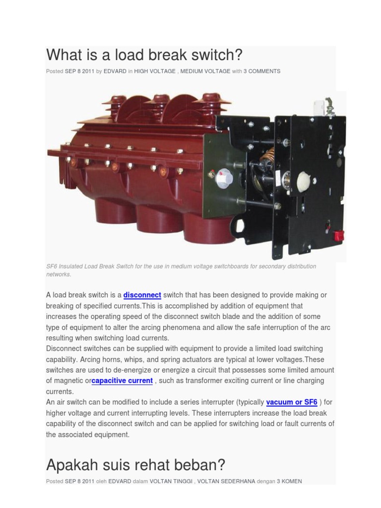 What Is A Load Break Switch | PDF