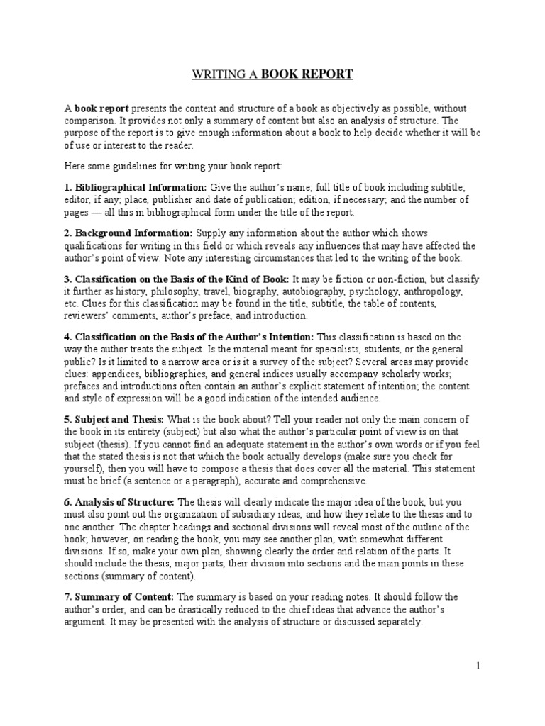 How to Write a Book Report Guide | PDF | Books | Bibliography