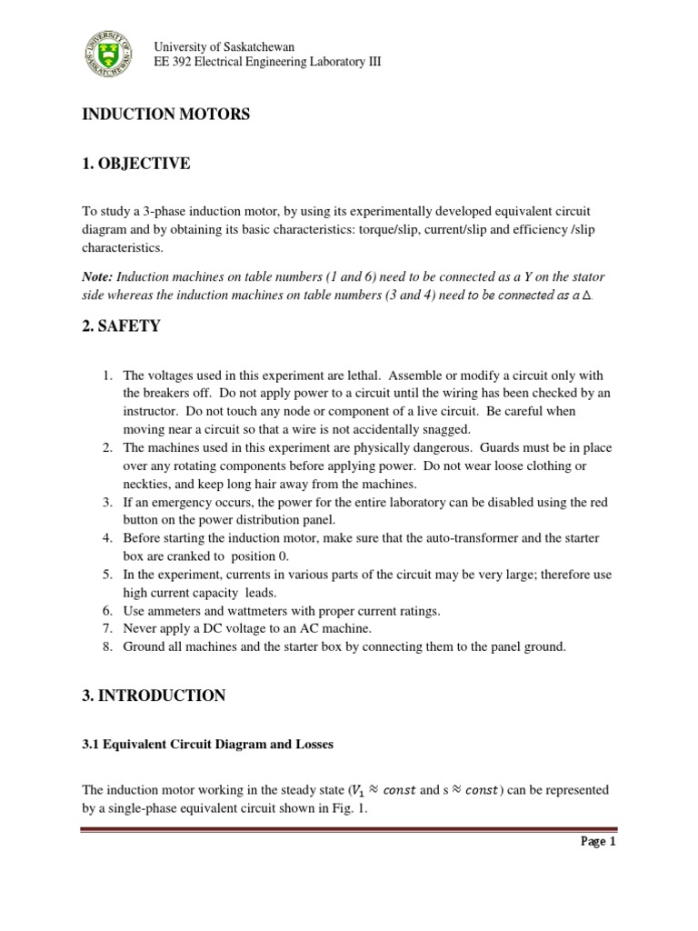 Induction Motor Lab Manual | PDF | Electric Generator | Power Inverter