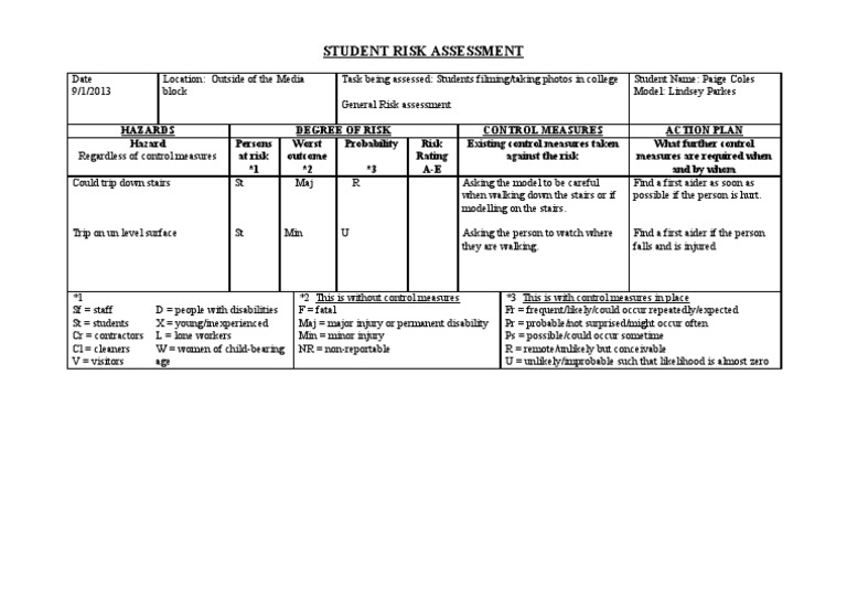Risk Assessment 2 | PDF | Wellness