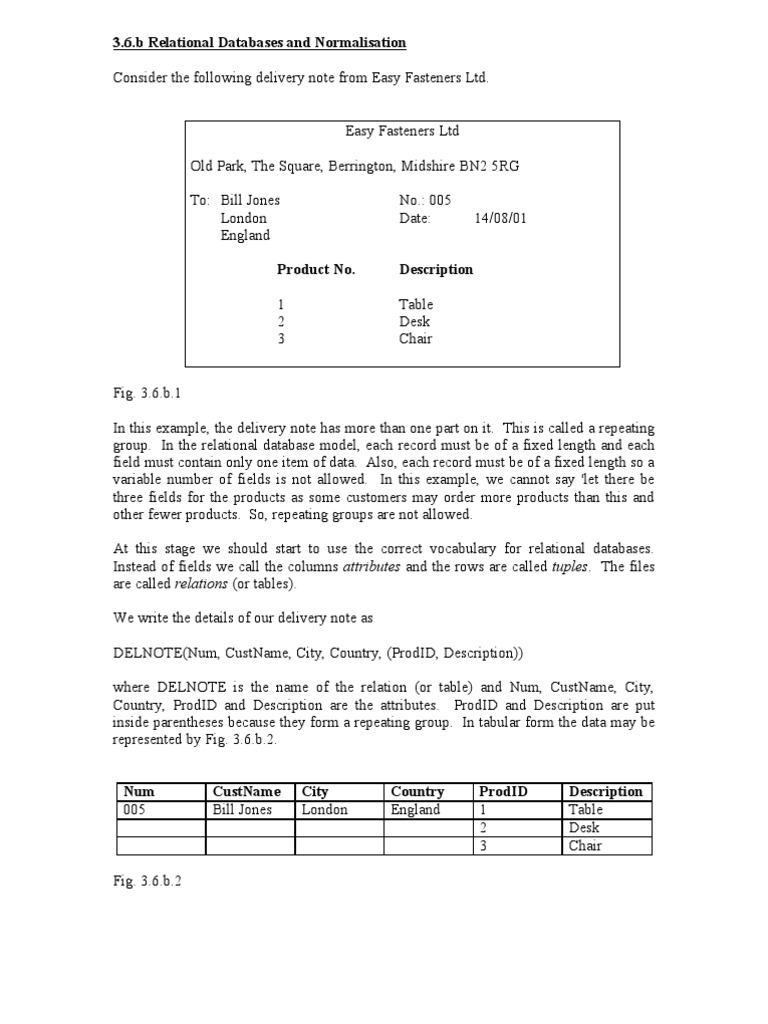 3.6.b Relational Databases and Normalisation | PDF | Relational Database | Relational Model
