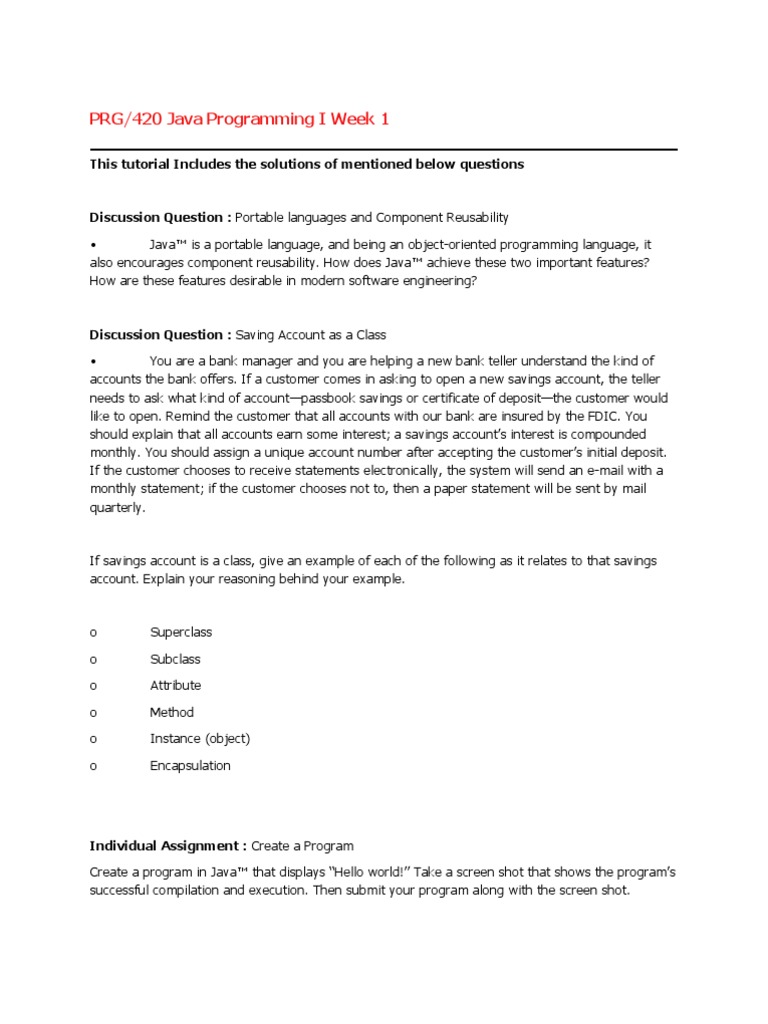 PRG/420 Week 1 | PDF