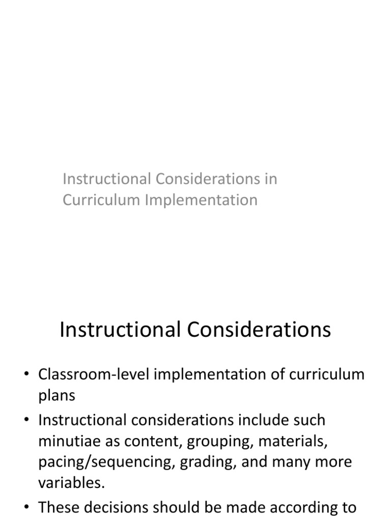 Curriculum Implementation Considerations | PDF | Nonverbal ...