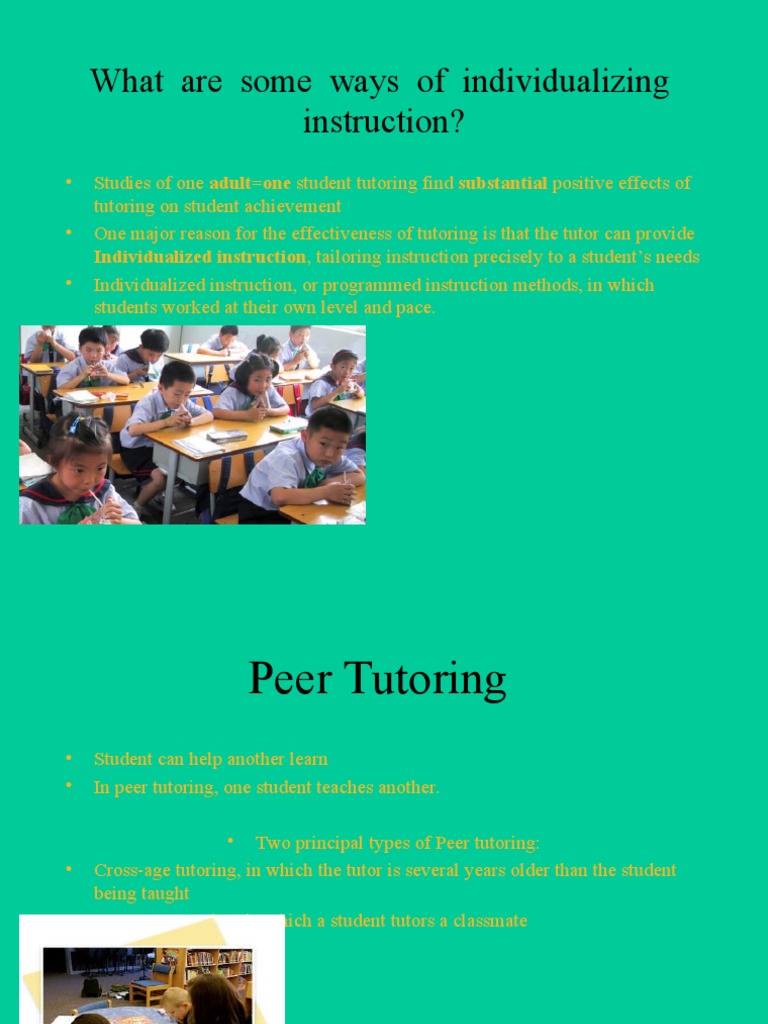 What Are Some Ways of Individualizing Instruction? | PDF