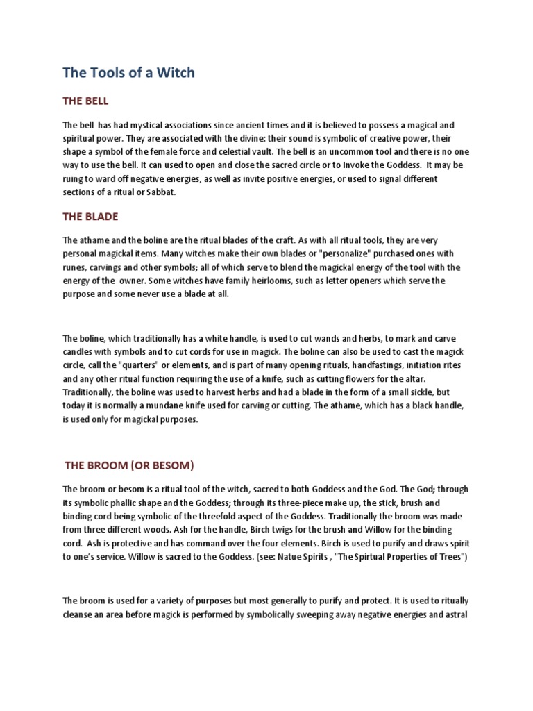 Tools of A Witch | Download Free PDF | Witchcraft | Magic (Paranormal)