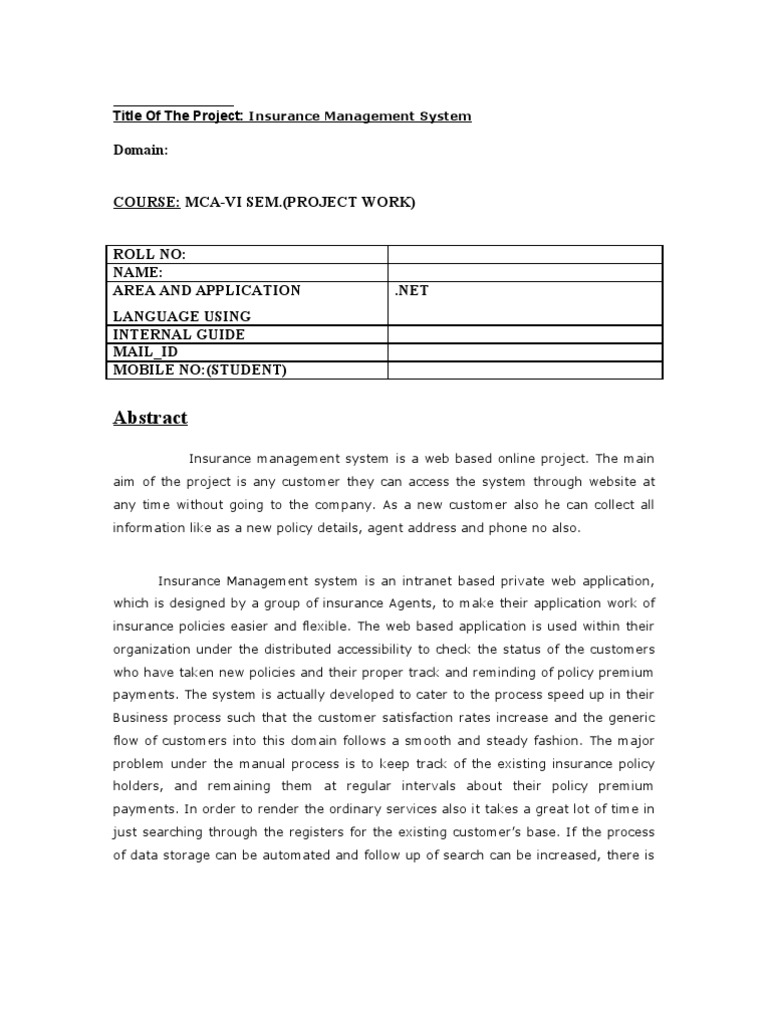 Insurance Management System | PDF | Insurance | Business Process