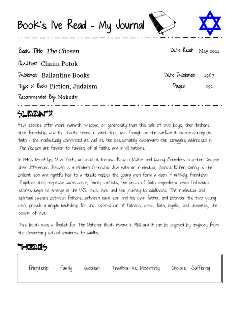 The Chosen by Chaim Potok | PDF | Jewish Prayer | Shabbat