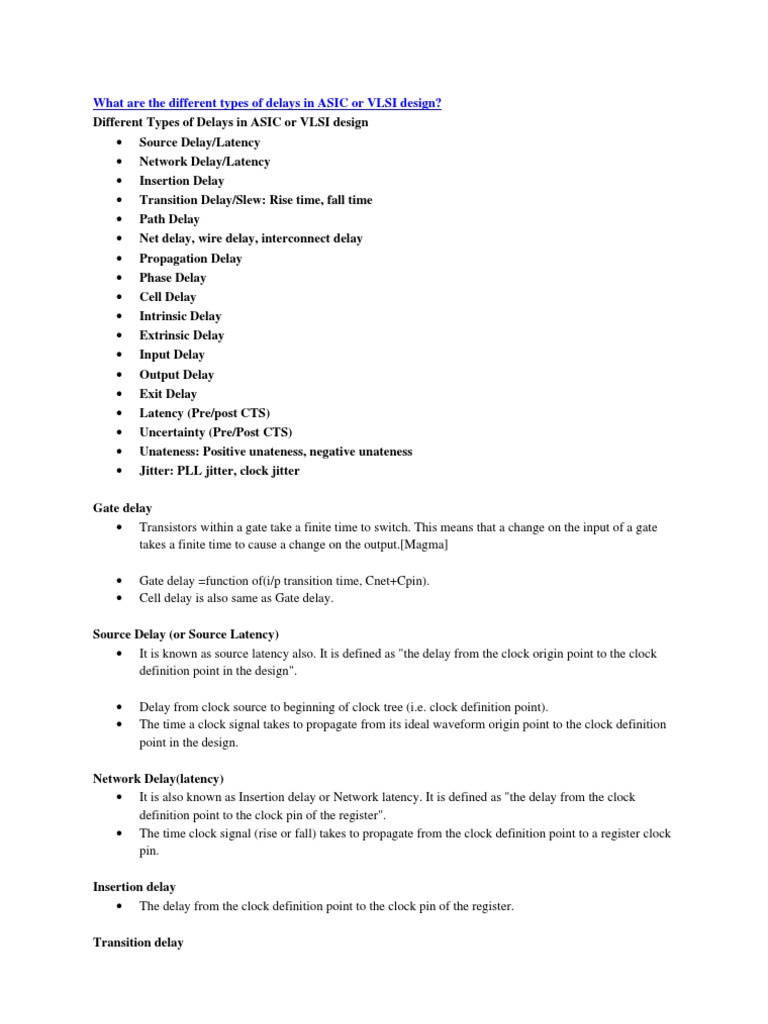 ASIC and Physical Design Questions | PDF | Field Programmable Gate ...