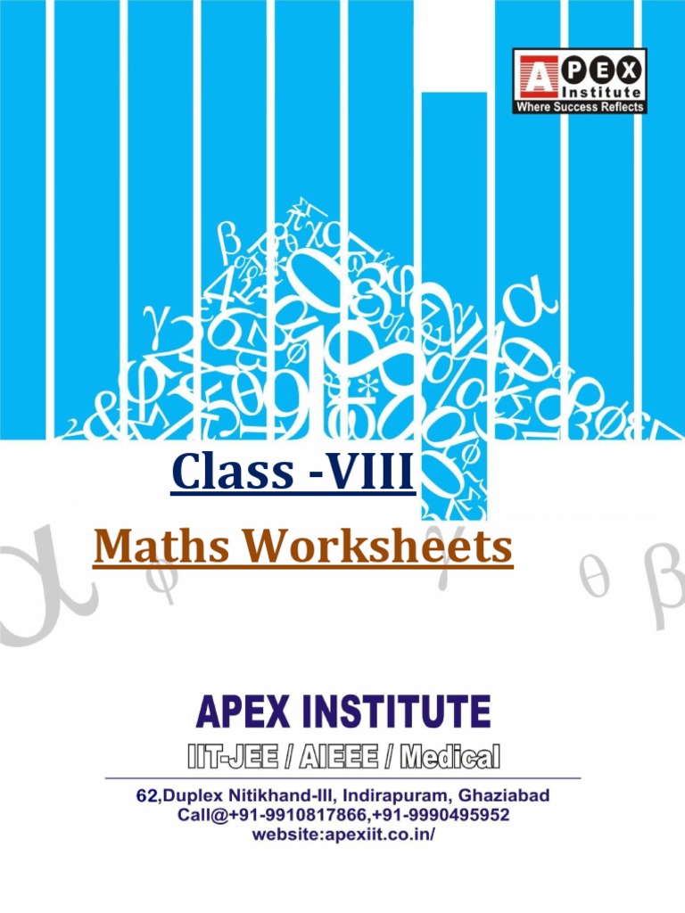 Class VIII - Maths-Worksheets | PDF | Rectangle | Triangle
