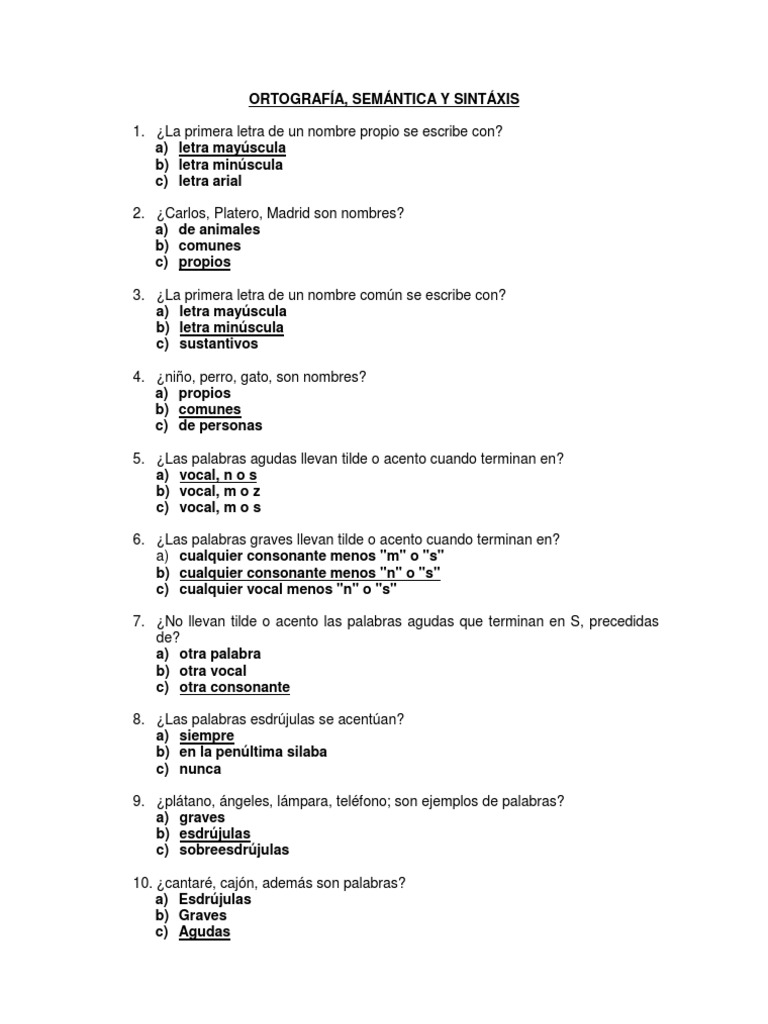 Ortografía, Semántica y Sintaxis | PDF | Palabra | Asunto (gramática)