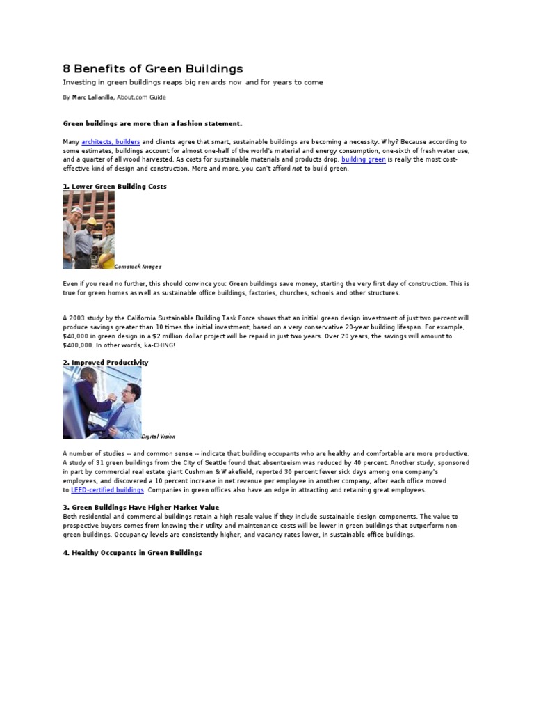 8 Benefits of Green Architecture | PDF | Green Building | Sustainable ...