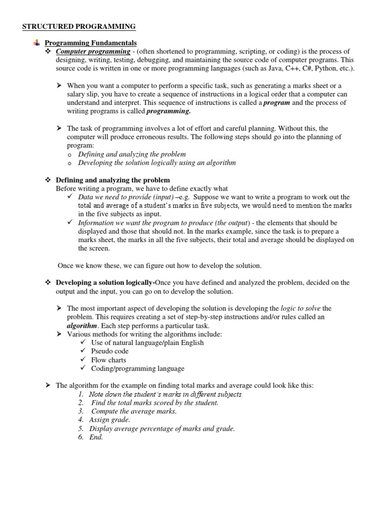 Structured Programming Pdf Subroutine Computer Program 0732