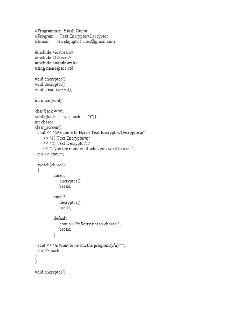 Simple Text Encryptor Decryptor | PDF