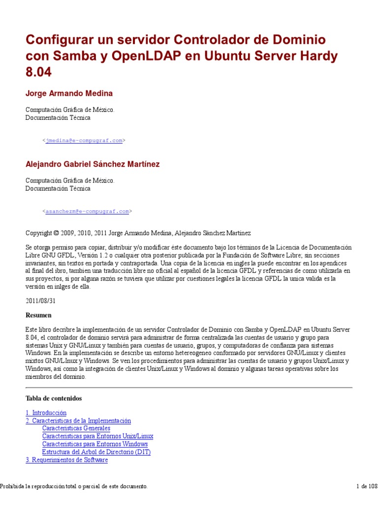 Configurar Un Servidor Controlador de Dominio Con Samba y OpenLDAP en Ubuntu Server Hardy 8 ...