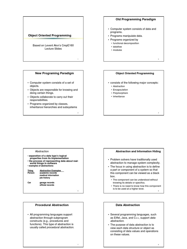 Principles of OOP | Download Free PDF | Abstraction (Computer Science) | Class (Computer ...