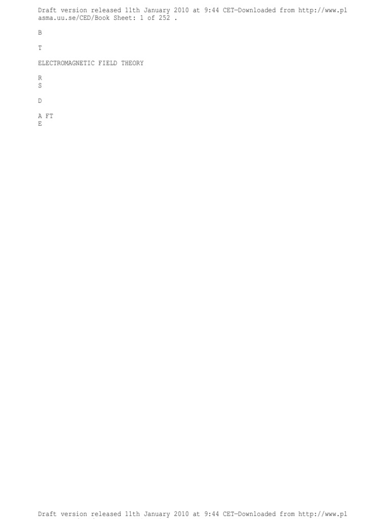 Electromagnetic Field Theory EMFT Book Bo Thide | PDF | Classical ...