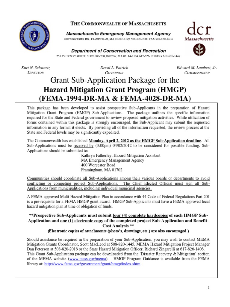 Massachusetts HMGP Grant Guide | PDF | Emergency Management | Federal Emergency Management Agency