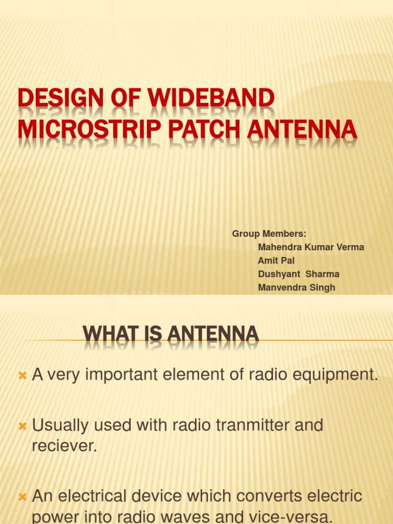 Microstrip Patch Antenna | PDF | Antenna (Radio) | Electronics
