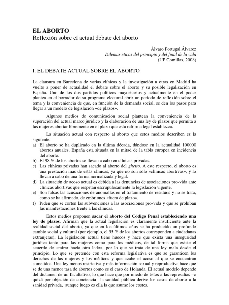 Reflexion Sobre El Aborto | PDF | Aborto | Control de la natalidad