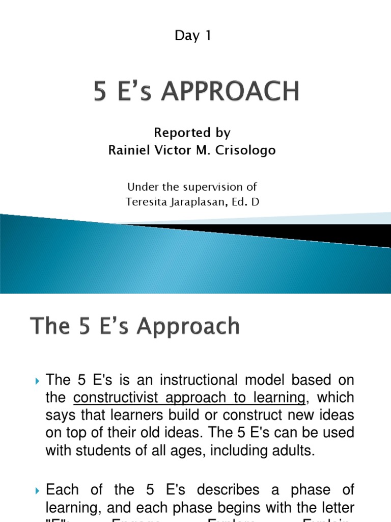 5 E's APPROACH | Constructivism (Philosophy Of Education) | Learning