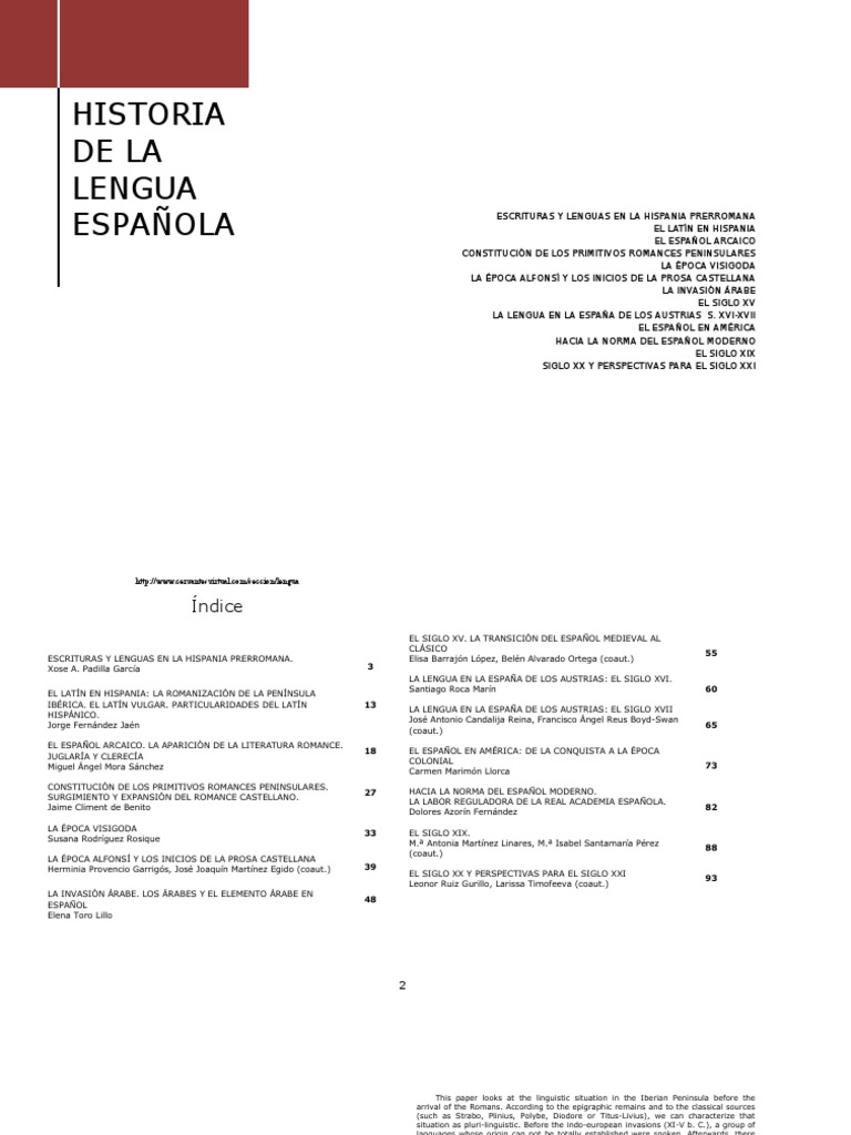 Historia de La Lengua Espanola | PDF | Escritura | Alfabeto