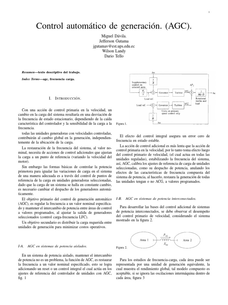 Control Automatico de Generacion, Acg | PDF | Velocidad | Física