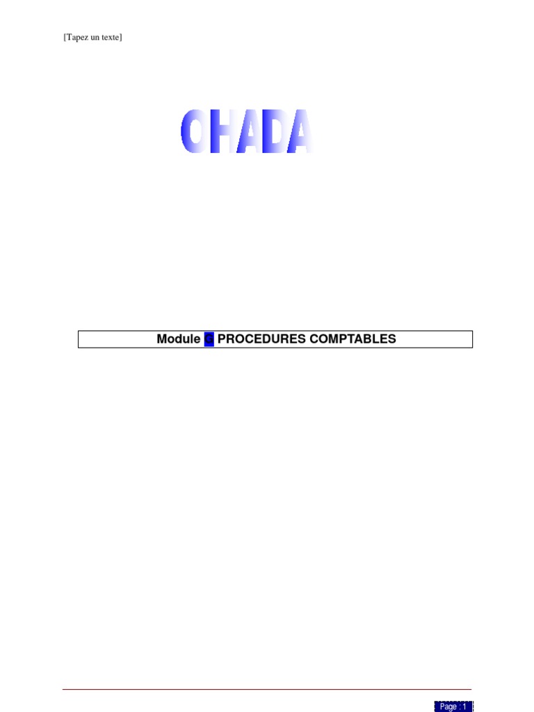 Manuel de Procédures Comptables OHADA | PDF | Comptabilité | Banques