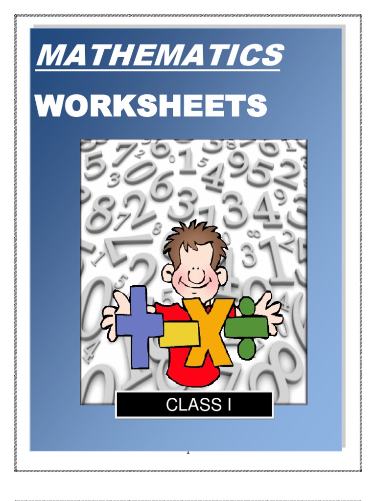 Maths Worksheets Class I Pdf Rupee Understanding