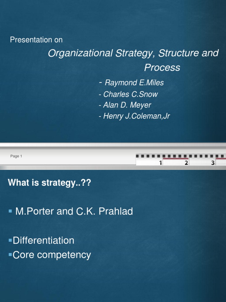 Organizational Strategy, Structure and Process - : Presentation On ...