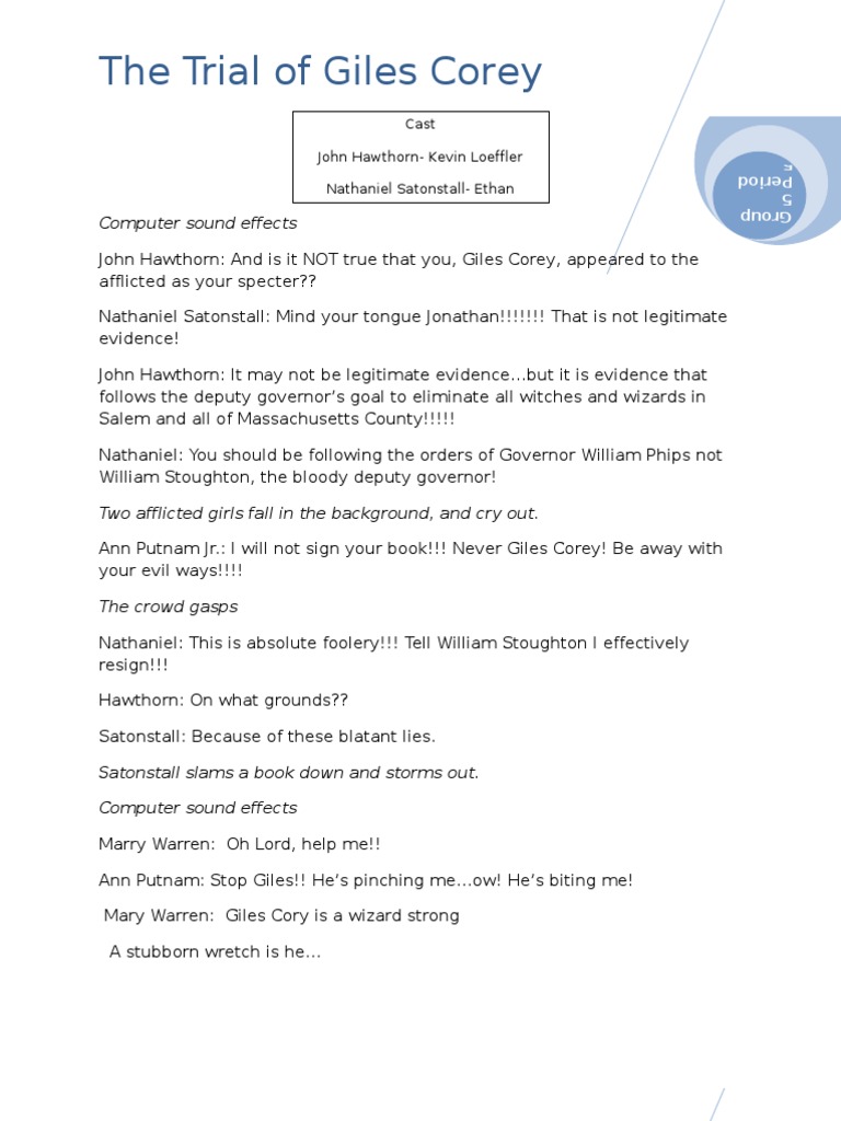 Salem Witch Trials Podcast Script | PDF | Early Modern Witch Hunts ...